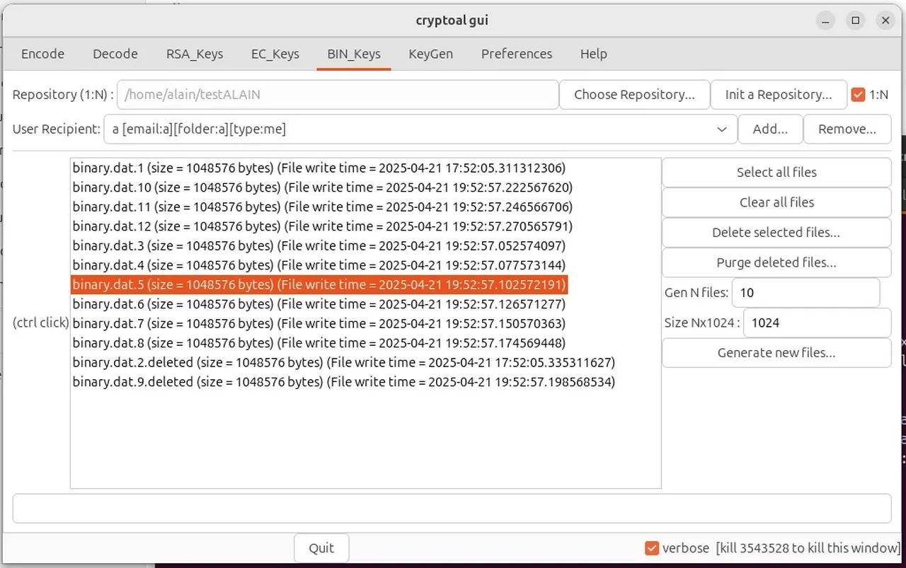 [Encryption GUI interface] Now support 3 key types: RSA, Elliptic Curve, Random binary data ...