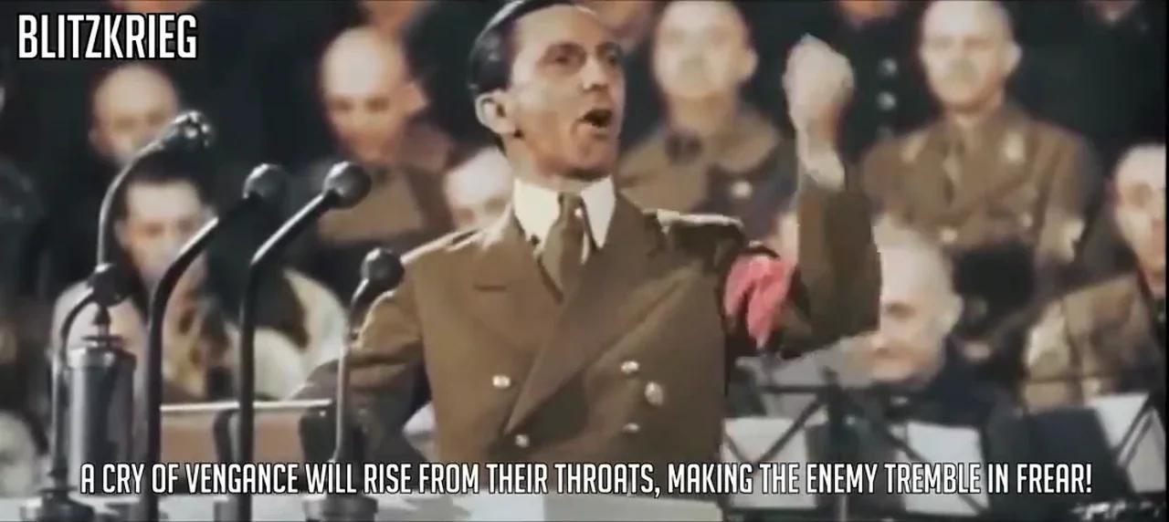 Dr. Joseph Goebbels - The Last Offensive Speech 1945 HD Colour