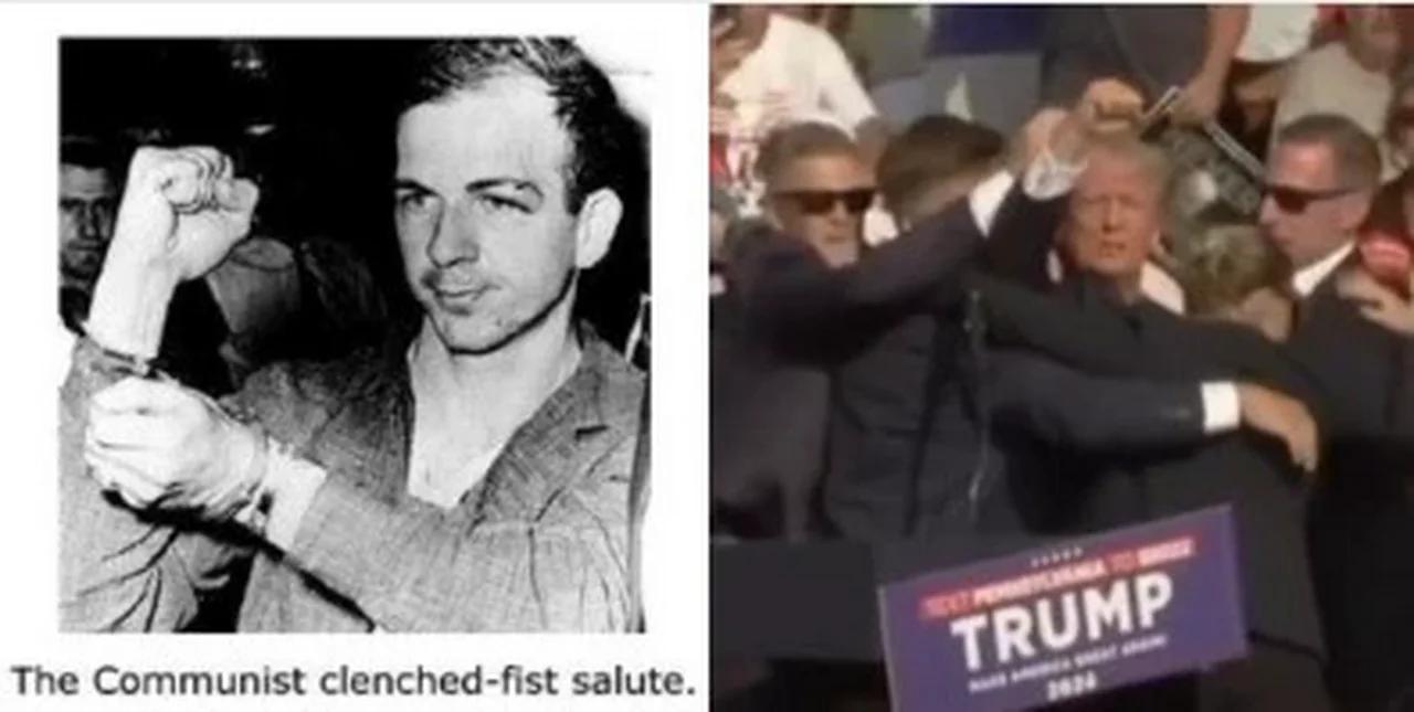 Trump Makes Communist Fist Hand Sign After Fake 'Assassination' Attempt