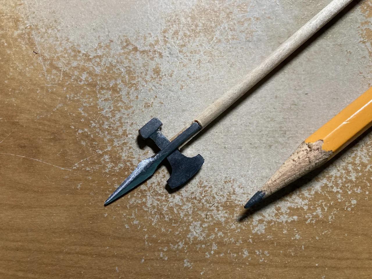 Making a miniature poleaxe