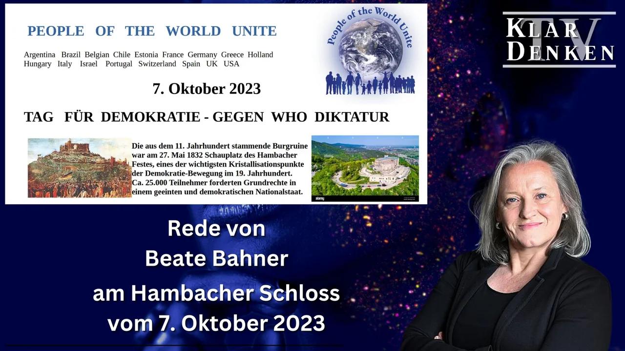 Rede Beate Bahner - Hambacher Schloss am 07.10.2023