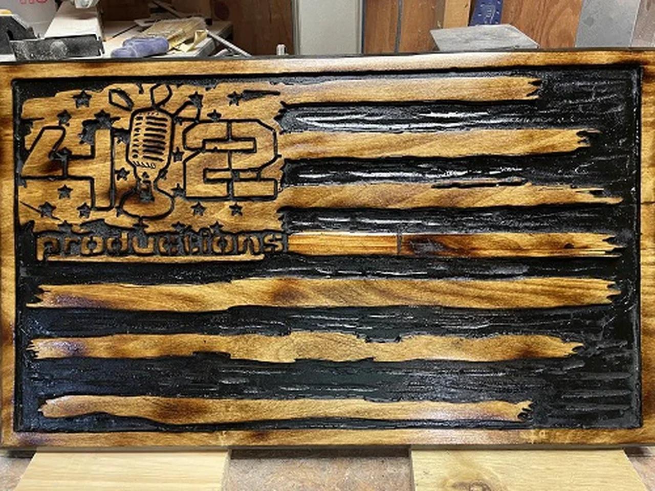 412 Productions sign | Hand Routed