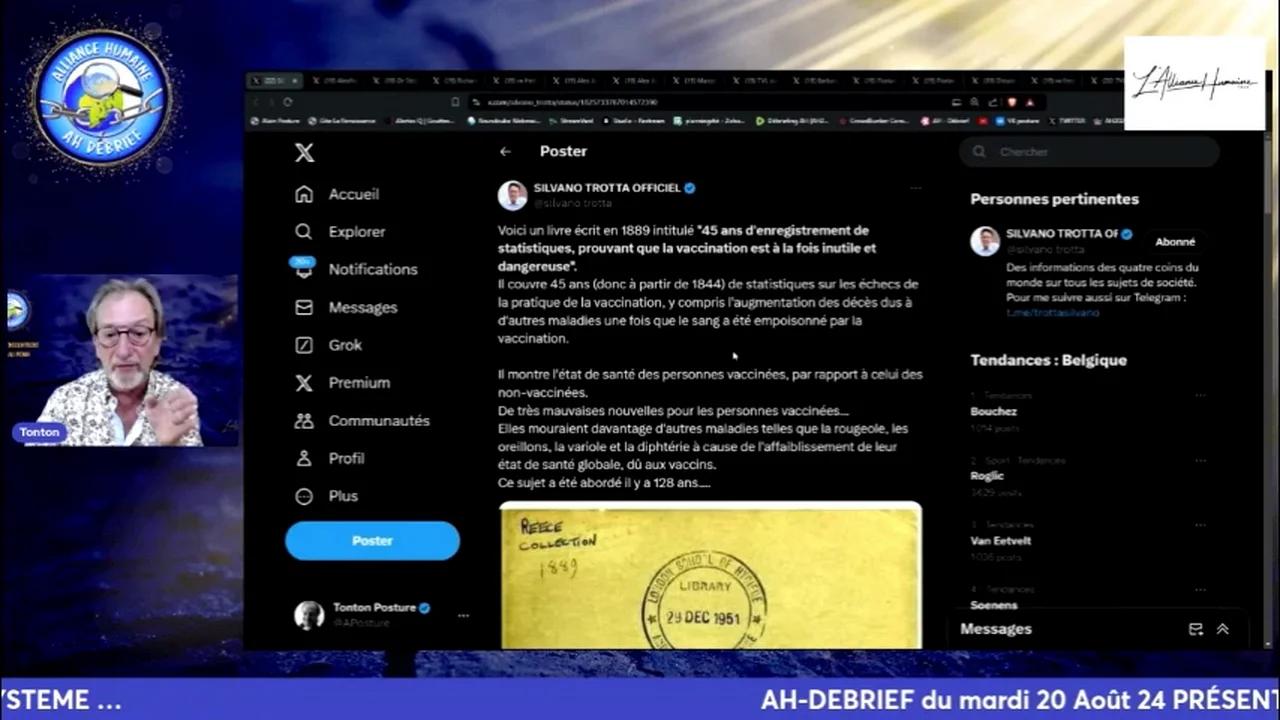 AH2020 LE LIVE Alain (Tonton) posture 20-08-2024 Alliance Humaine 2020 VIDEO LIGHT (20/8/2024) L ...