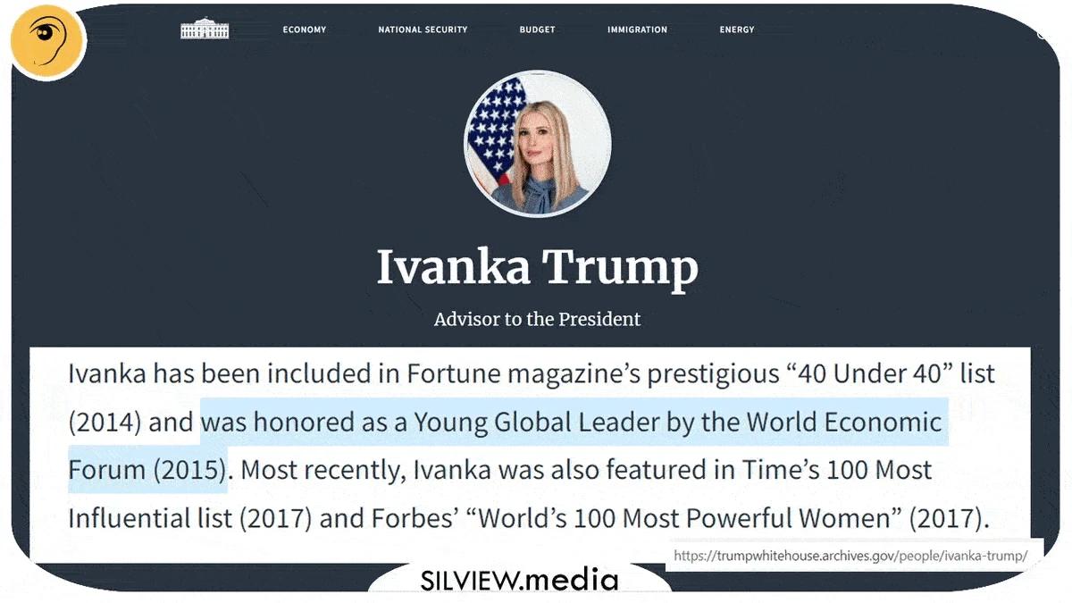 Ivanka Trump, WEF Young Global Leader, speaks at Davos 2020