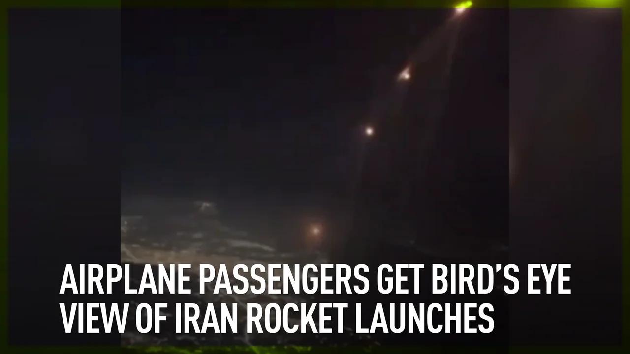 Airplane passengers get bird’s eye view of Iran rocket launches