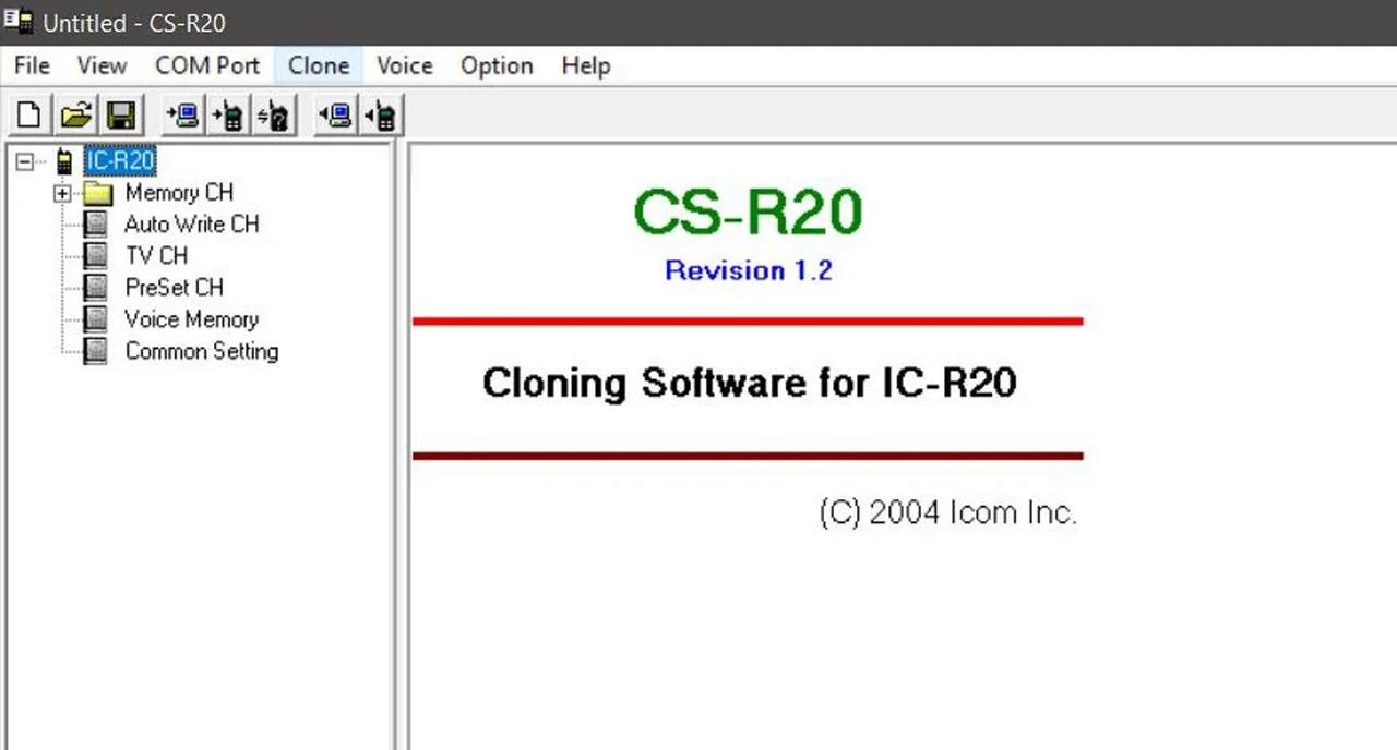 Icom IC-R20 Programming Software (CS-R20)