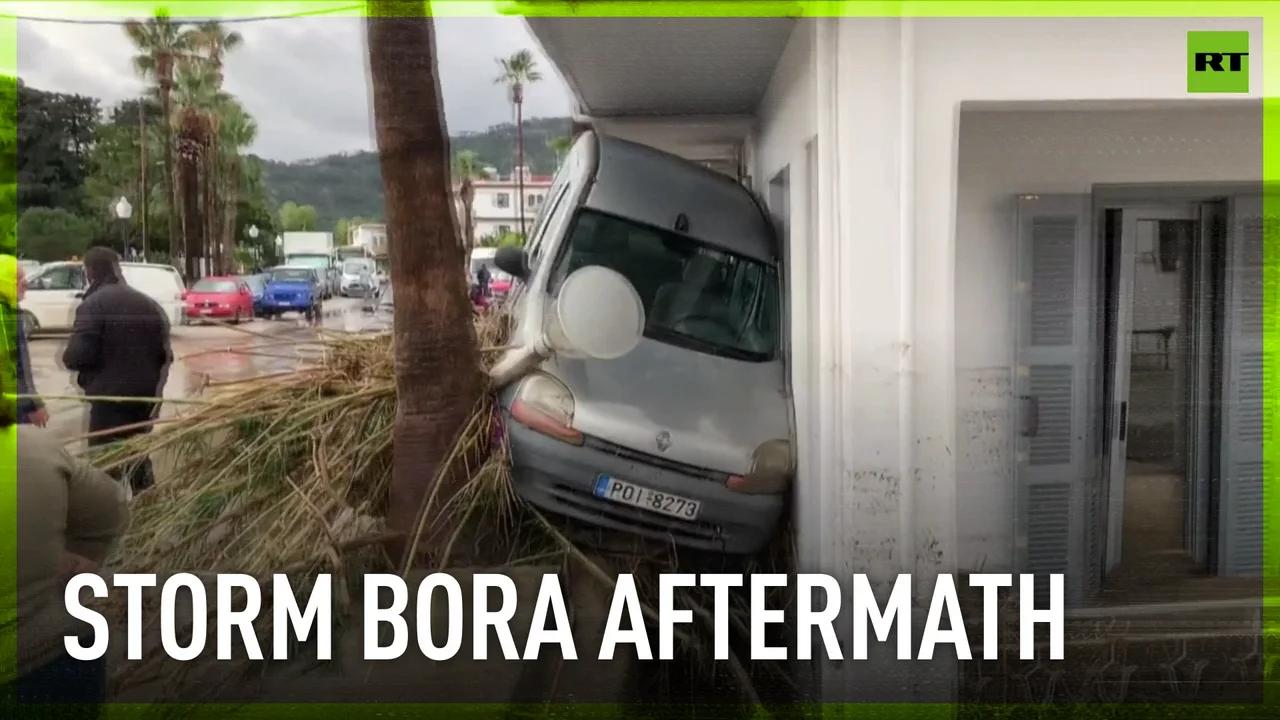 Grim aftermath as storm Bora hits Rhodes island