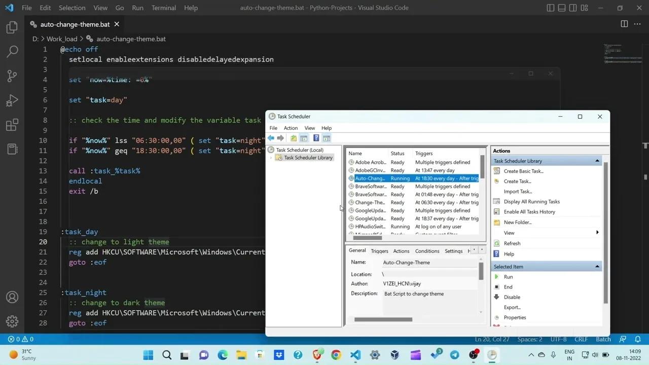 Auto Update Windows Theme #automation