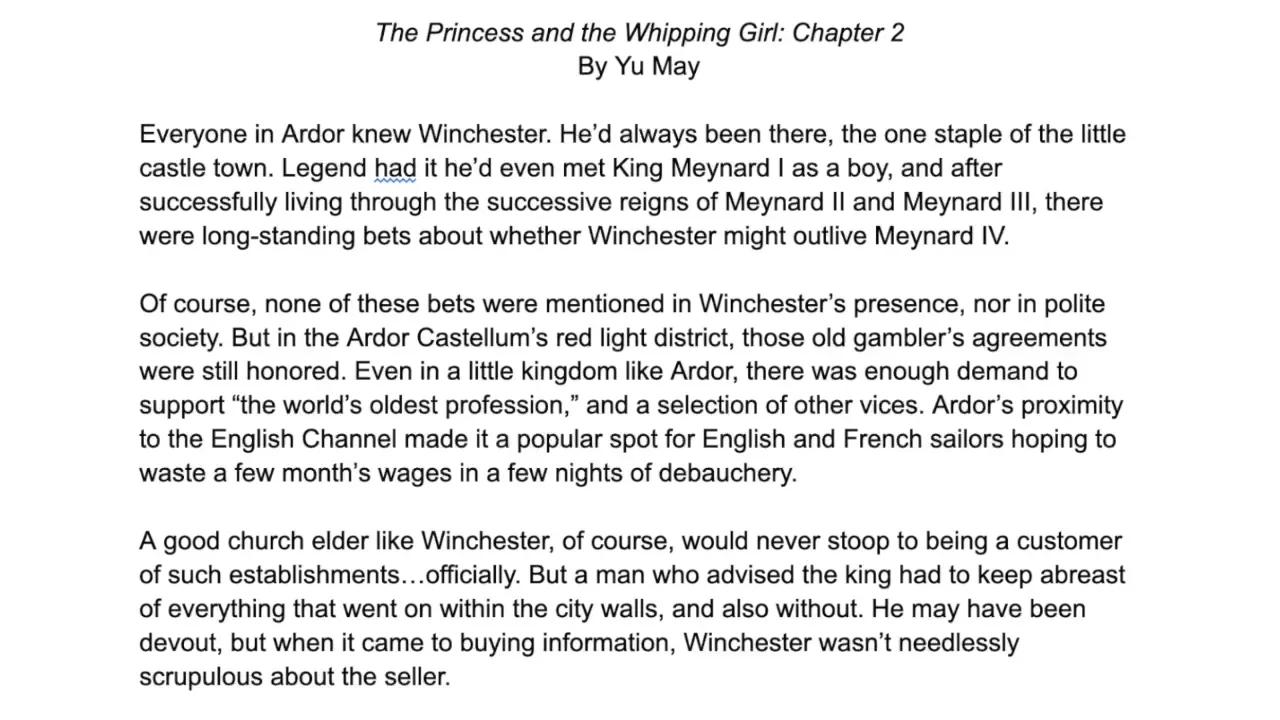 The Princess and the Whipping Girl, Chapter 2
