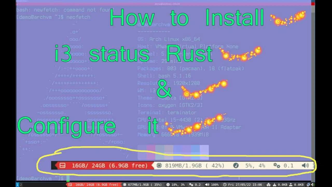 i3 status Rust how to install and configure