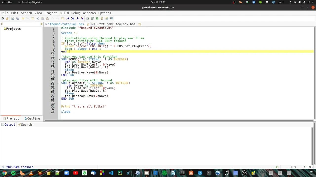 FreeBasic Tutorial 4 - Sound And Music (FBSound library)