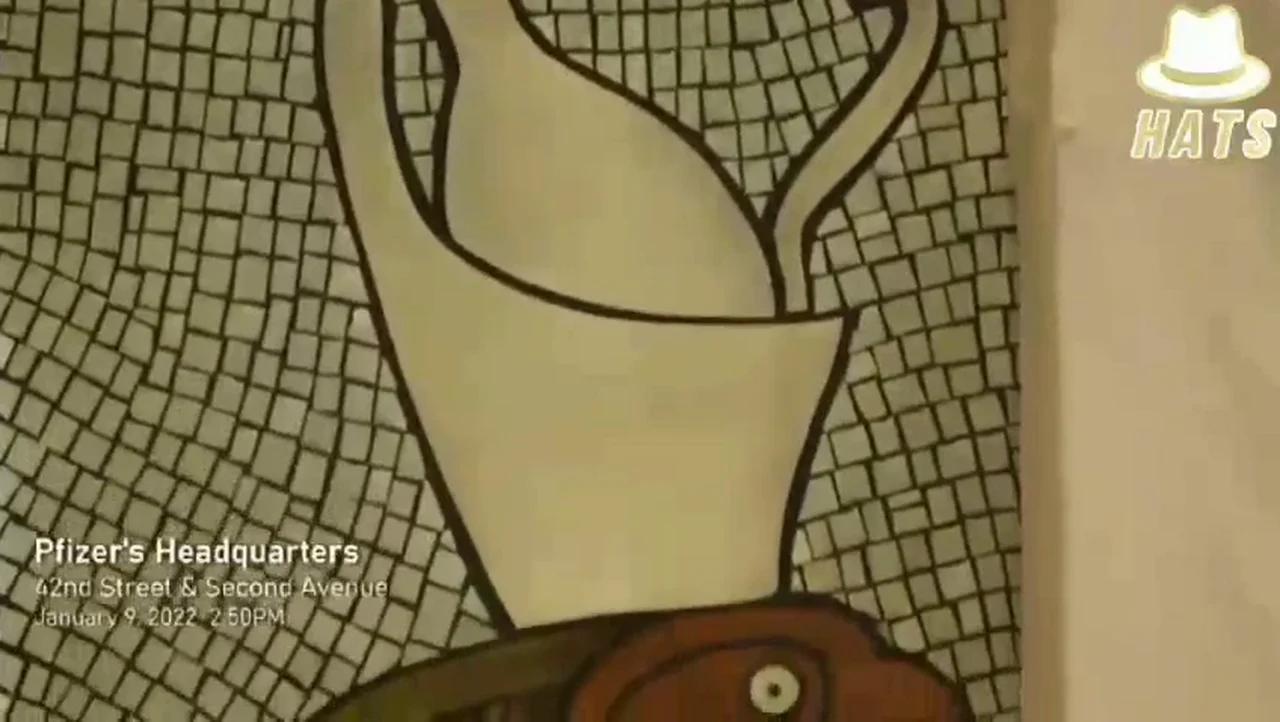 Pfizer HQ: Pharaonic artwork symbolism