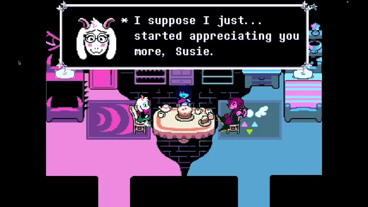 All Dialogue for Kris, Ralsei, and Susie's Tea Party [Deltarune Chapter 4]