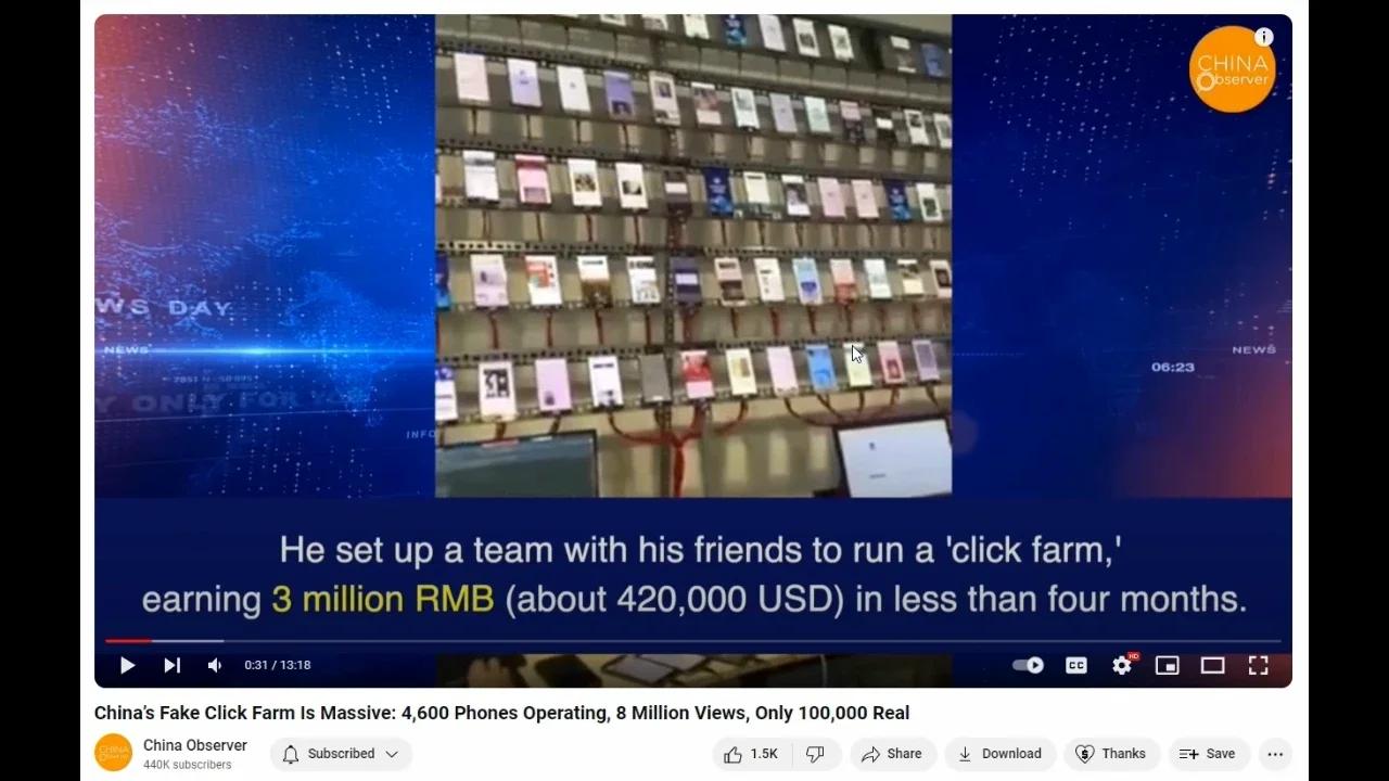China’s Fake Click Farm