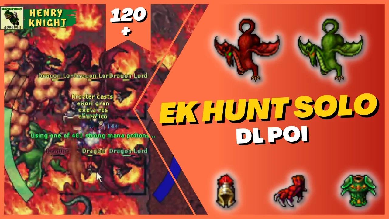 TIBIA: EK HUNT SOLO #115 DL POI (PITS OF INFERNO) DRAGON LORDS