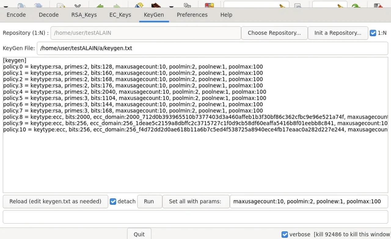 [Encryption GUI interface] Easy way to auto generate new RSA/EC keys ...